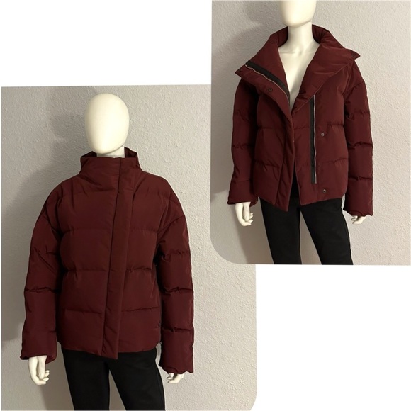 Theory | Jackets & Coats | Theory Offset Puffer Jacket In Dark Current ...